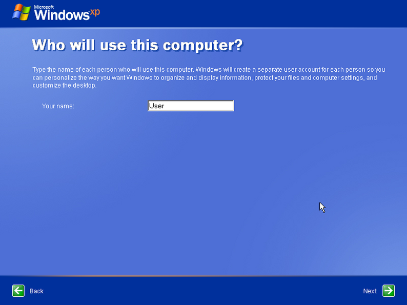 Windows XP OOBE Simulator by KodGOS