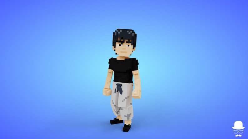 Toji Fushiguro Voxel Character - 3D Anime Game Asset by MrMGames