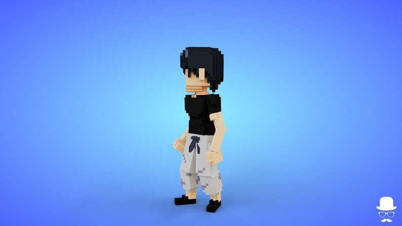 Toji Fushiguro Voxel Character - 3D Anime Game Asset by MrMGames