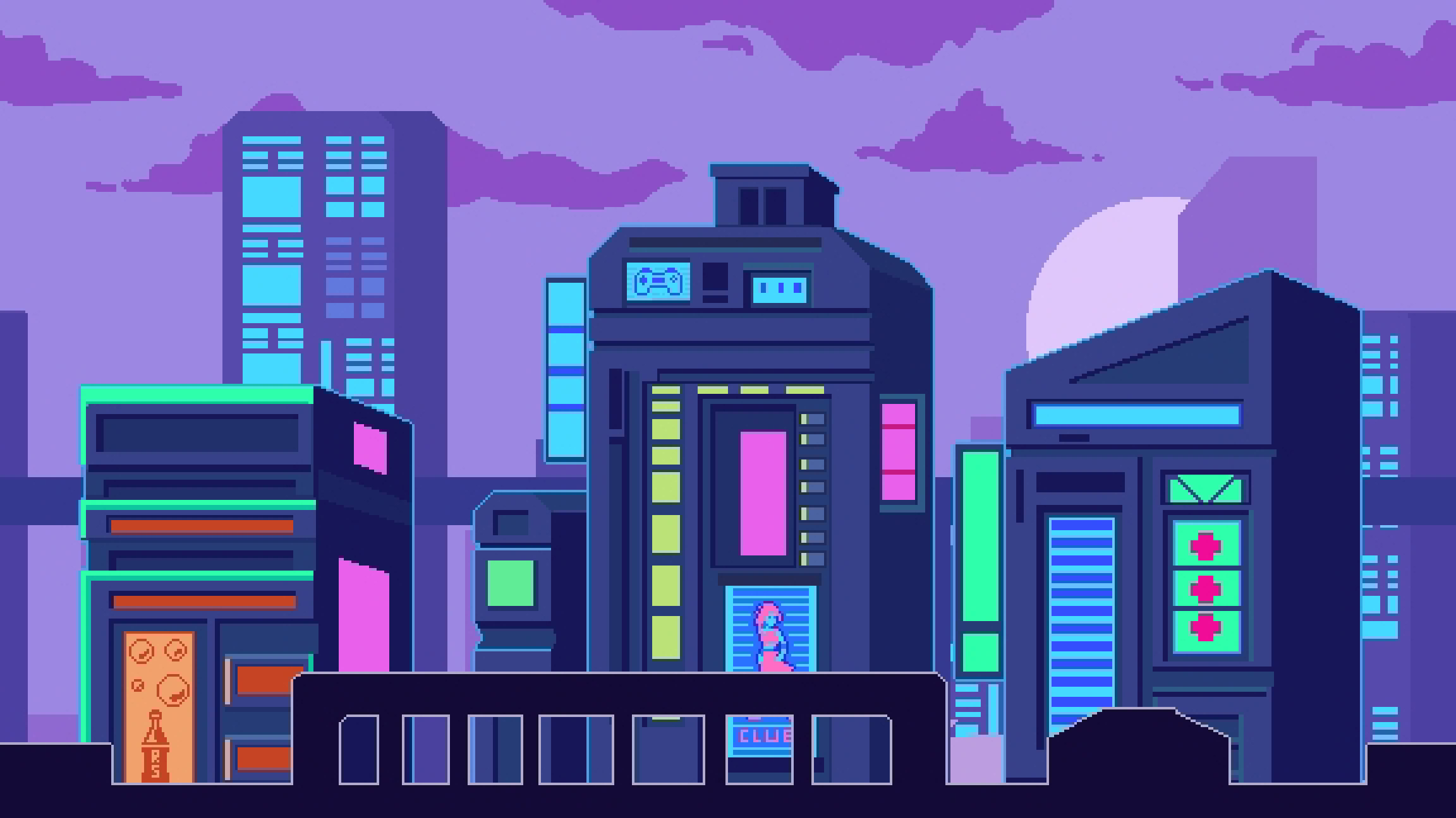 Free Pixel Futuristic City Backgrounds by Free Game Assets (GUI, Sprite ...