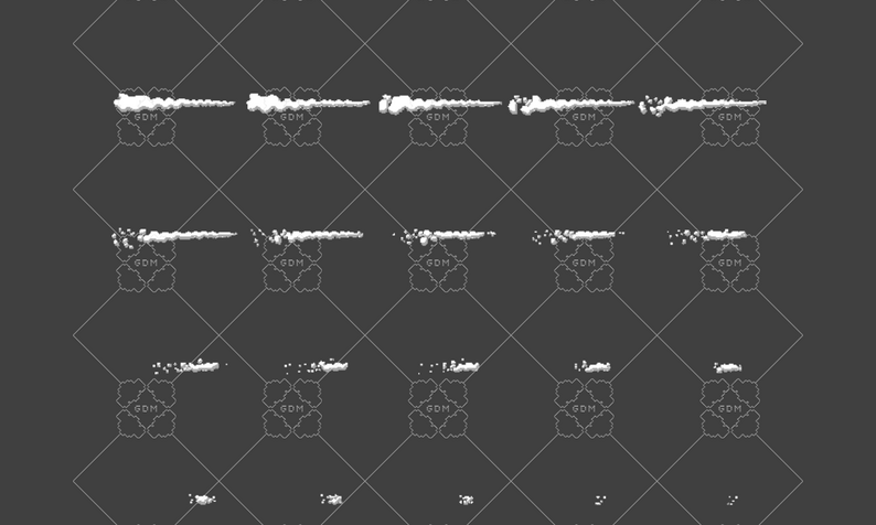 Pixel art smoke fx pack 2 (5 styles) by virtualgodgames