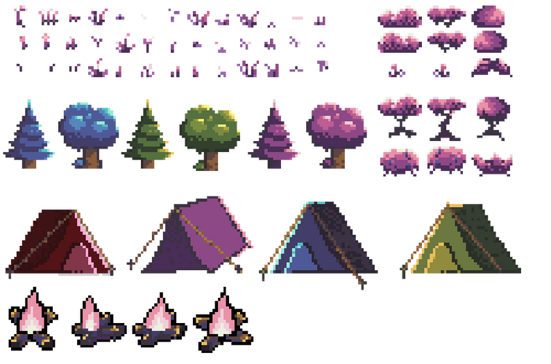 Purple forest Sprite Sheet by mayanito