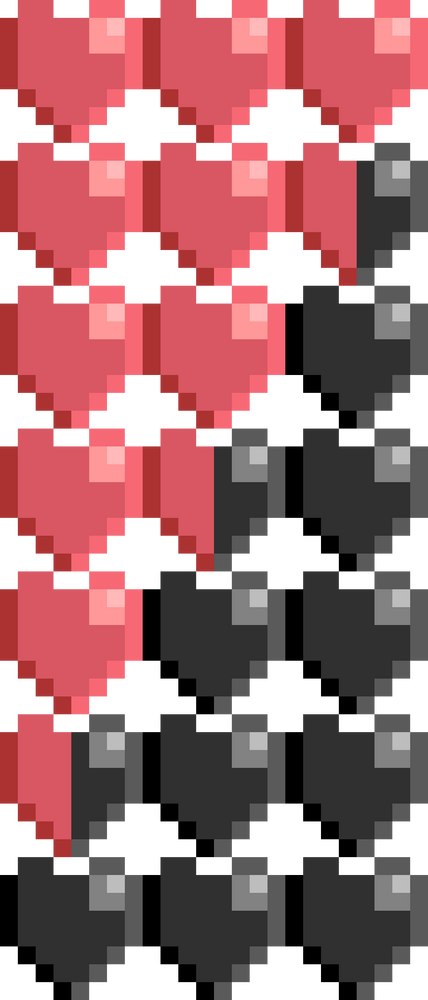 3x1 Pixel Heart Healthbar Sprite Sheet by Reedster123