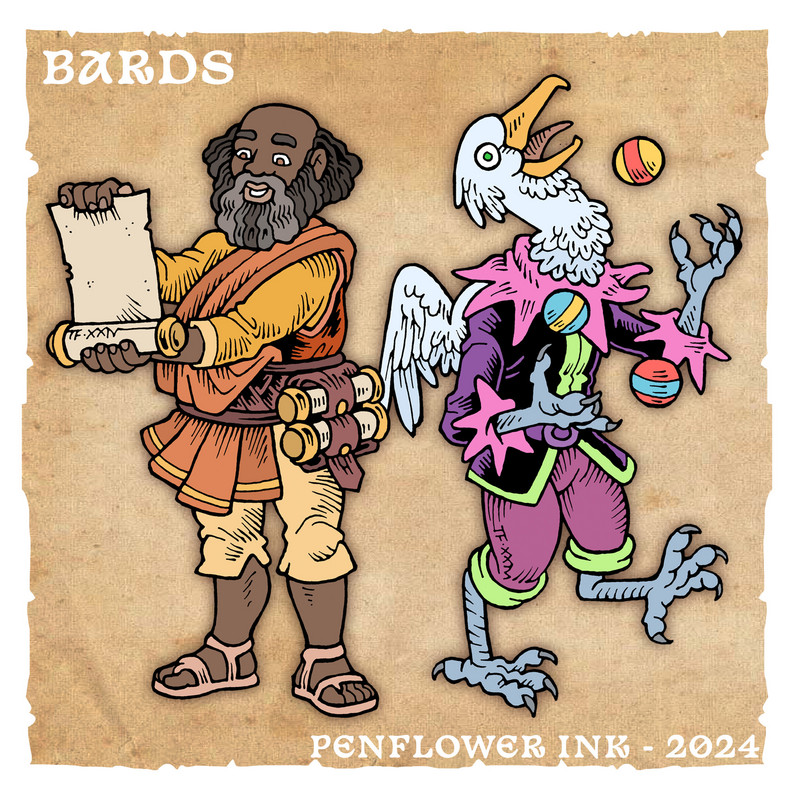 30 Fantasy RPG Character Art Assets by Penflower Ink