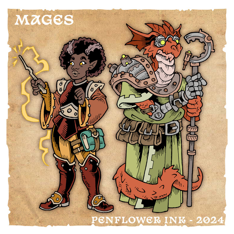30 Fantasy RPG Character Art Assets by Penflower Ink