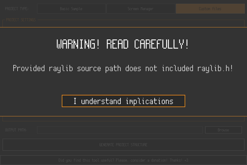raylib project creator by Ray