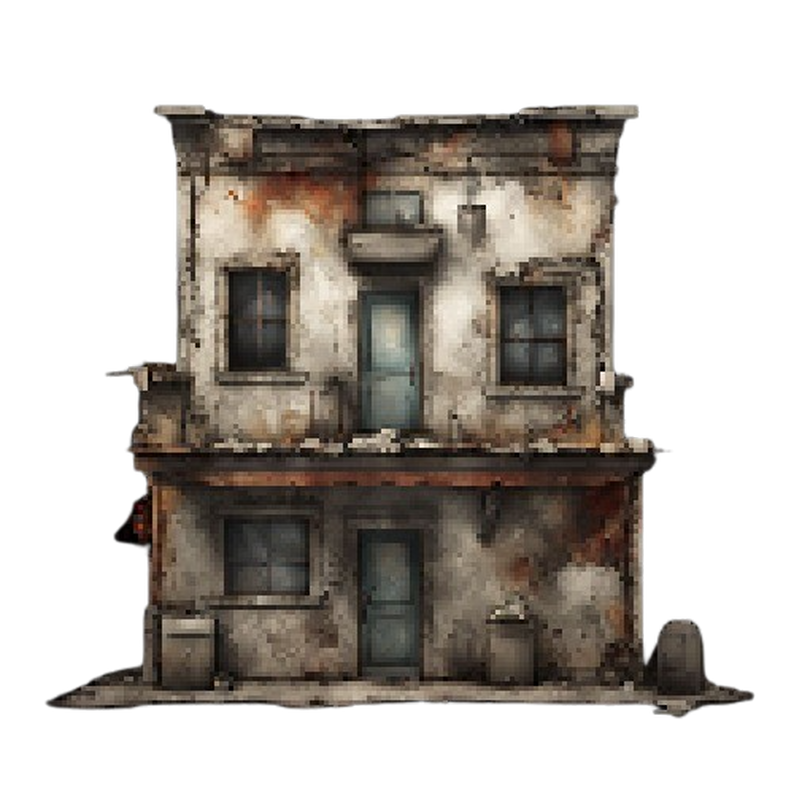 Post apocalyptic 2d buildings by thelordaxe05