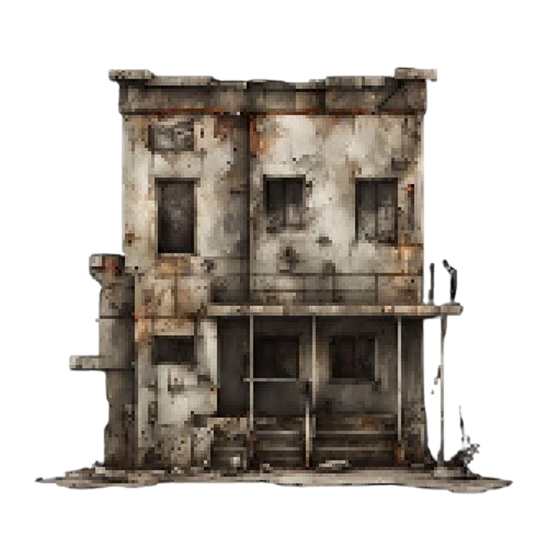 Post apocalyptic 2d buildings by thelordaxe05