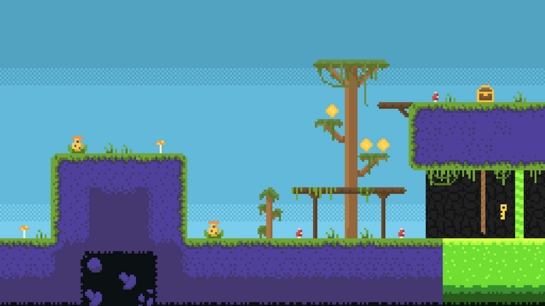 Mini Biomes: 8x8 Platformer Tileset by Bakadri