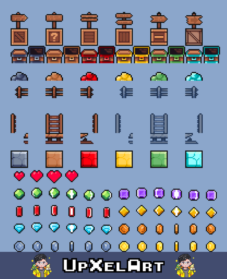 Platform Asset Pack - Tileset [16x16] Pixel Art by UpXelArt