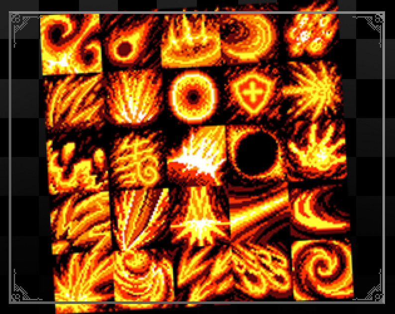 Pixel Art Skill Icons - Pyromancer by Frostwindz