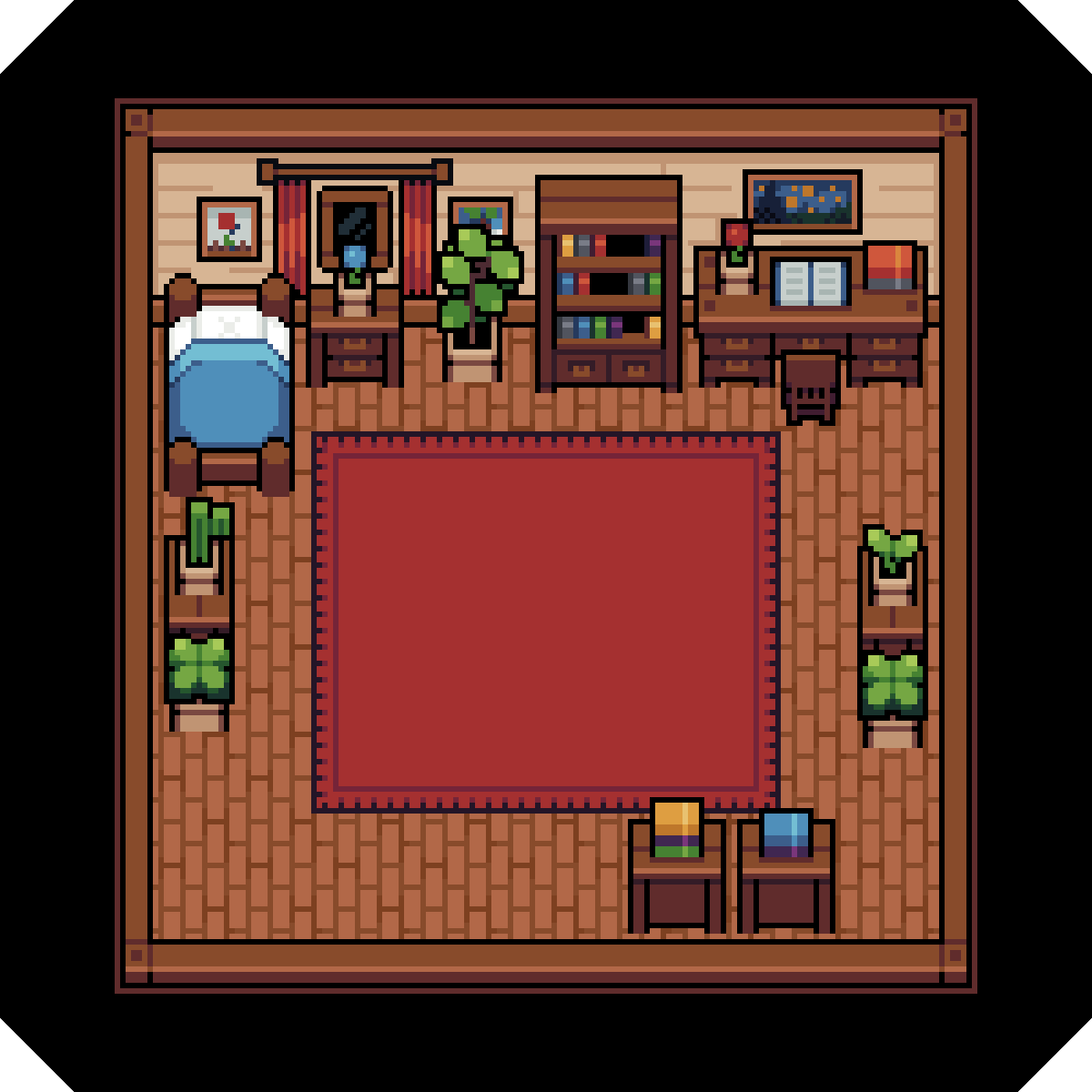 Pixel Art Town Square