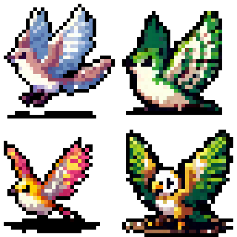 pixel art birds by Michael Jay