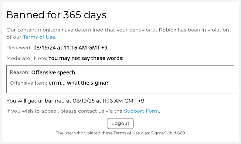 Fake Roblox Ban Simulator by Lily