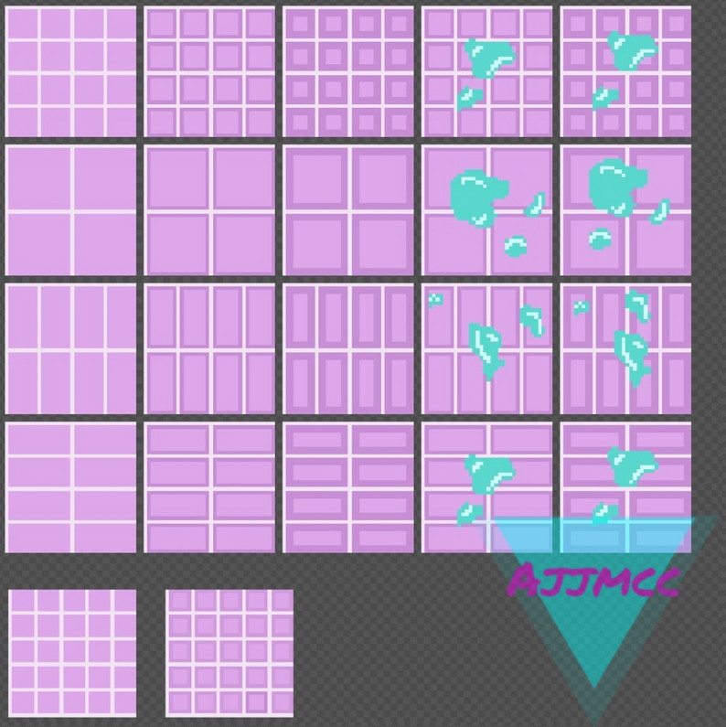 80's Pool Pixel Art Tile Set by AJJMCC