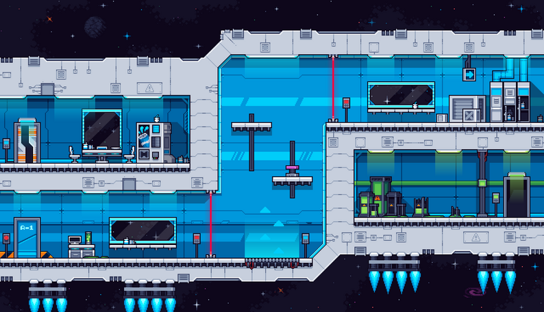 Spaceship Tileset Pack by Mucho Pixels