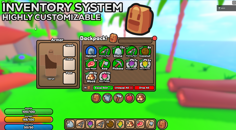 Roblox Inventory System by varun