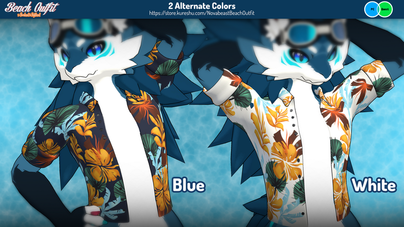 Beach Outfit for Novabeast & Nightbeast (VRChat PC and Quest Compatible ...