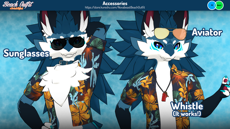 Beach Outfit for Novabeast & Nightbeast (VRChat PC and Quest Compatible ...