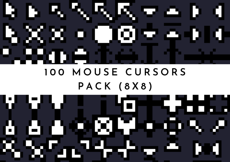 100 Mouse Cursors - Pack (8x8) by KabGames