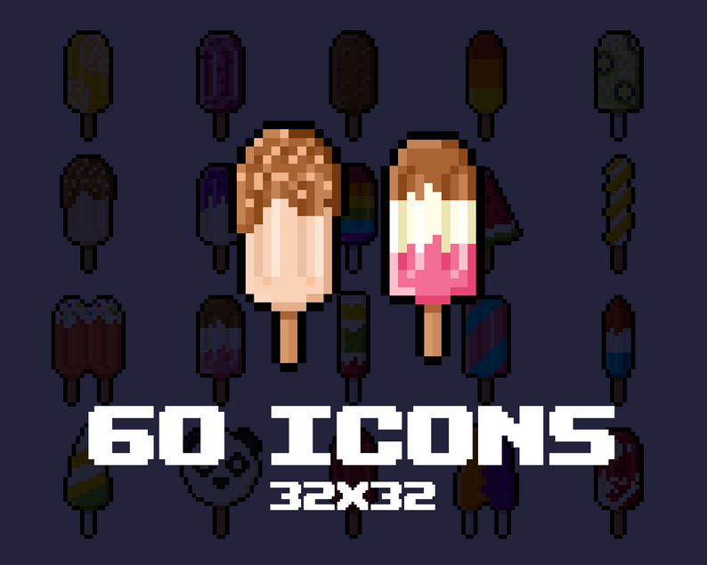Popsicle Pixel Asset Pack by Helm3t