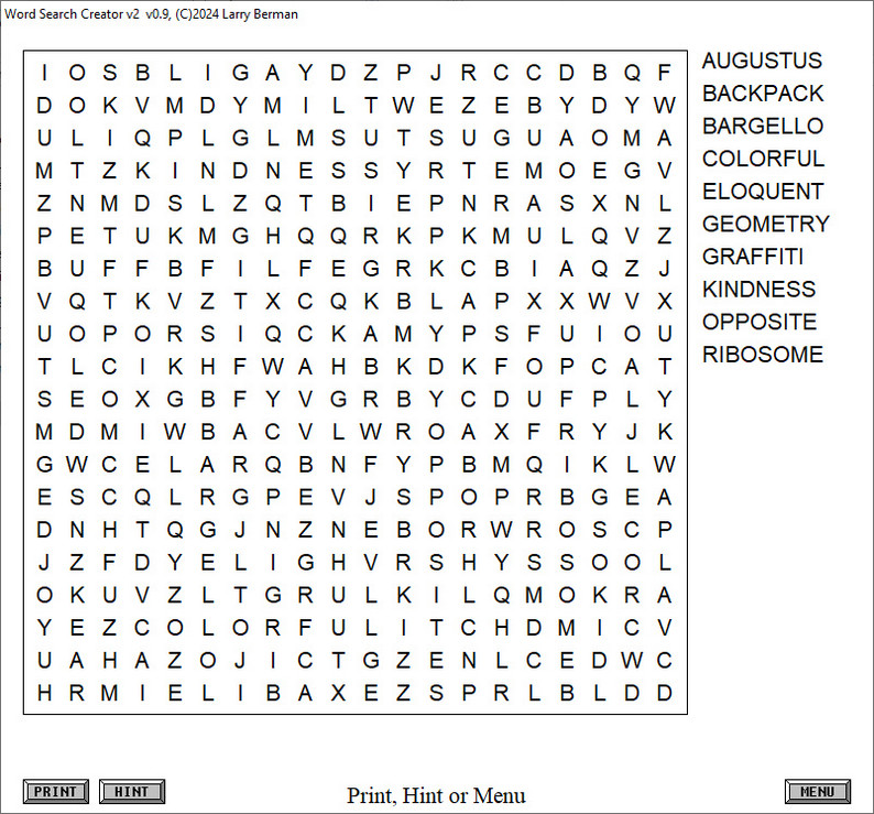 Word Search Creator v2 by Larrybtoys