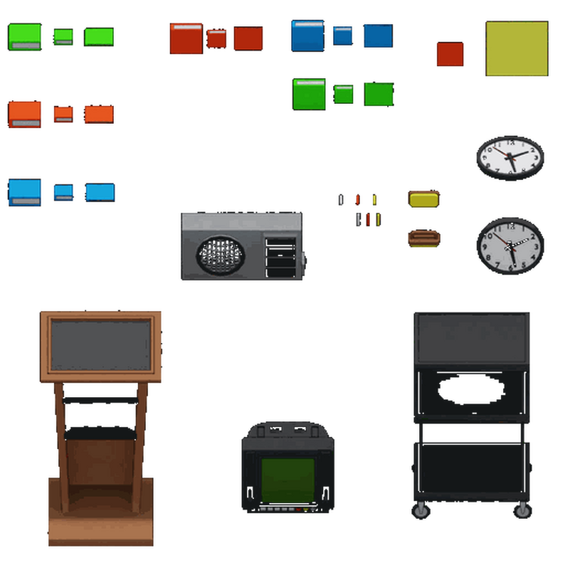 2D School Classroom Asset Pack by styloo