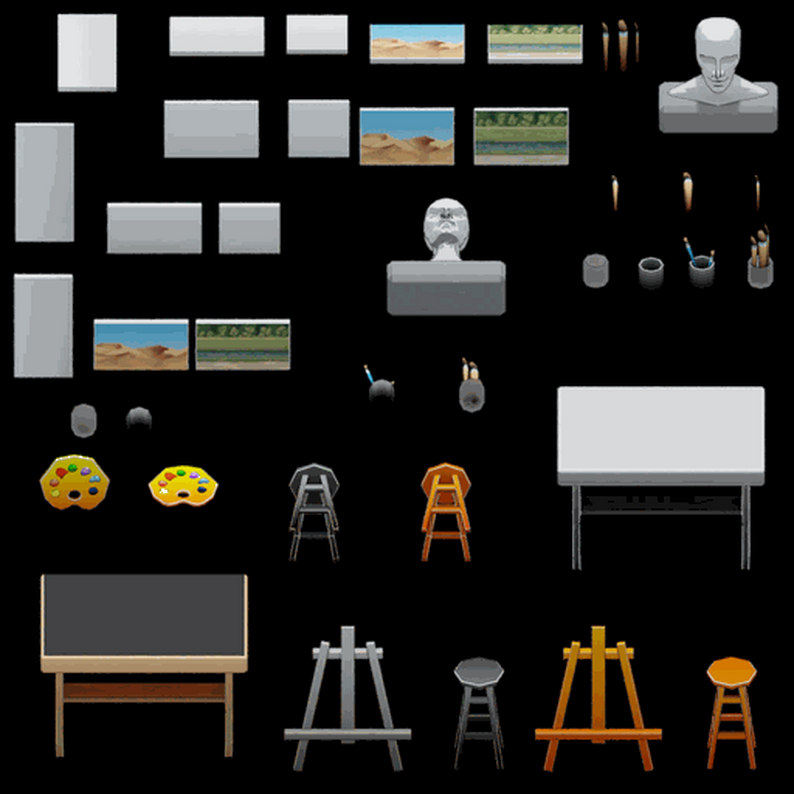 2D School Classroom Asset Pack by styloo