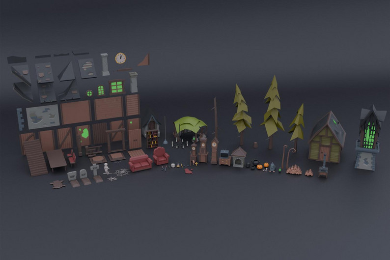 Horror Low Poly Pack by Eldamar Studio