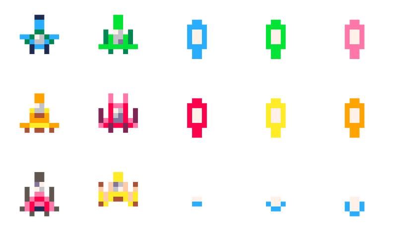 Pico 8 Shmup Player Asset Pack by CraftDroid