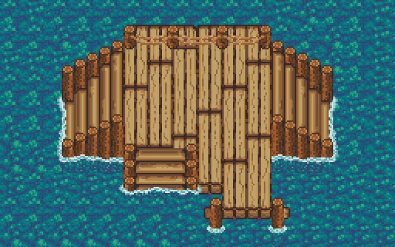 Pixel art tile - Fishing dock by saikhay