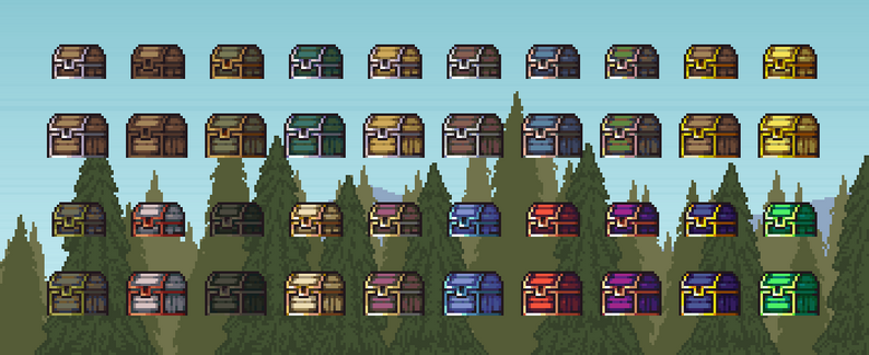 20+ Pixel Art Chests - Asset Pack by GandalfHardcore