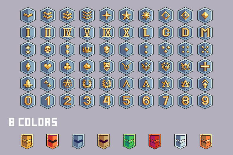 32×32 Pixel Rank Icons by Free Game Assets (GUI, Sprite, Tilesets)