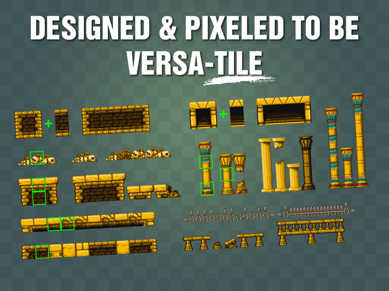 8-Bit Temple Tileset by Rumblecade