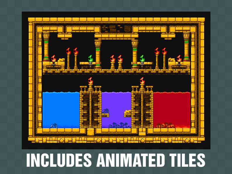 8-Bit Temple Tileset by Rumblecade