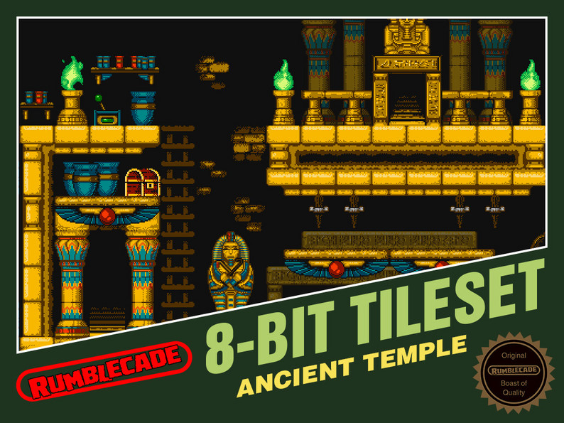 8-Bit Temple Tileset by Rumblecade