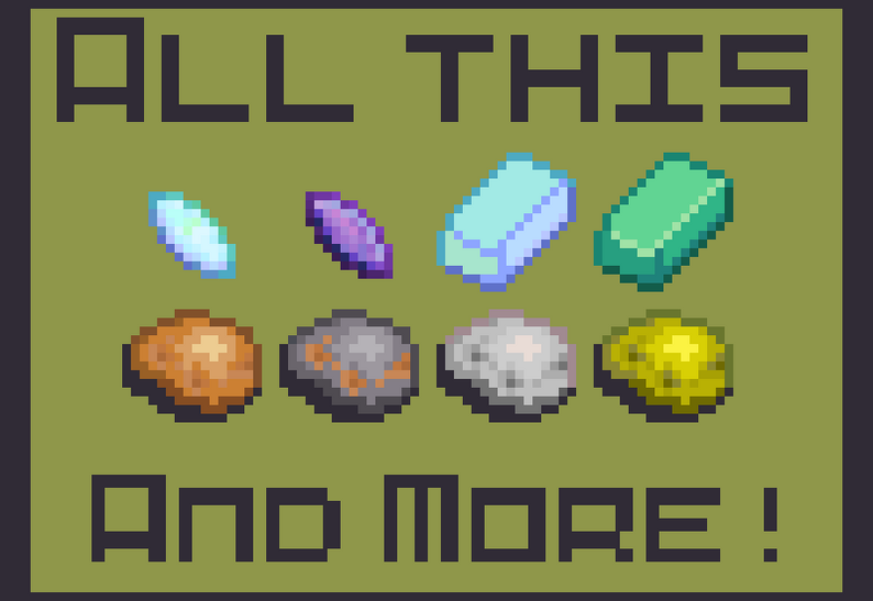 Ore, Ingot, and Gem Icons by DirePixel