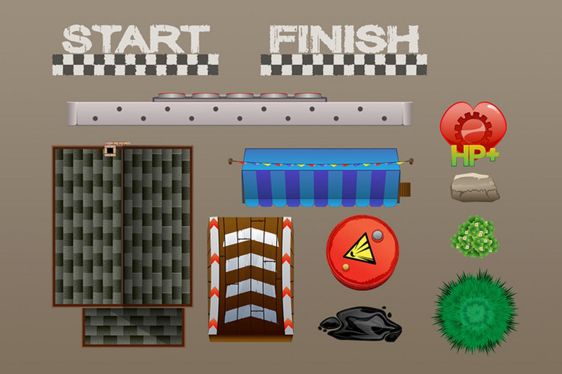 Free Racing 2d Game Kit By Free Game Assets Gui Sprite Tilesets