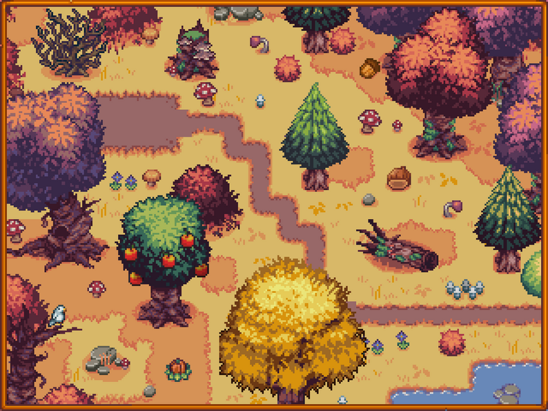 Pixel Art Forest Asset Pack + Tileset Top Down by Pixeline