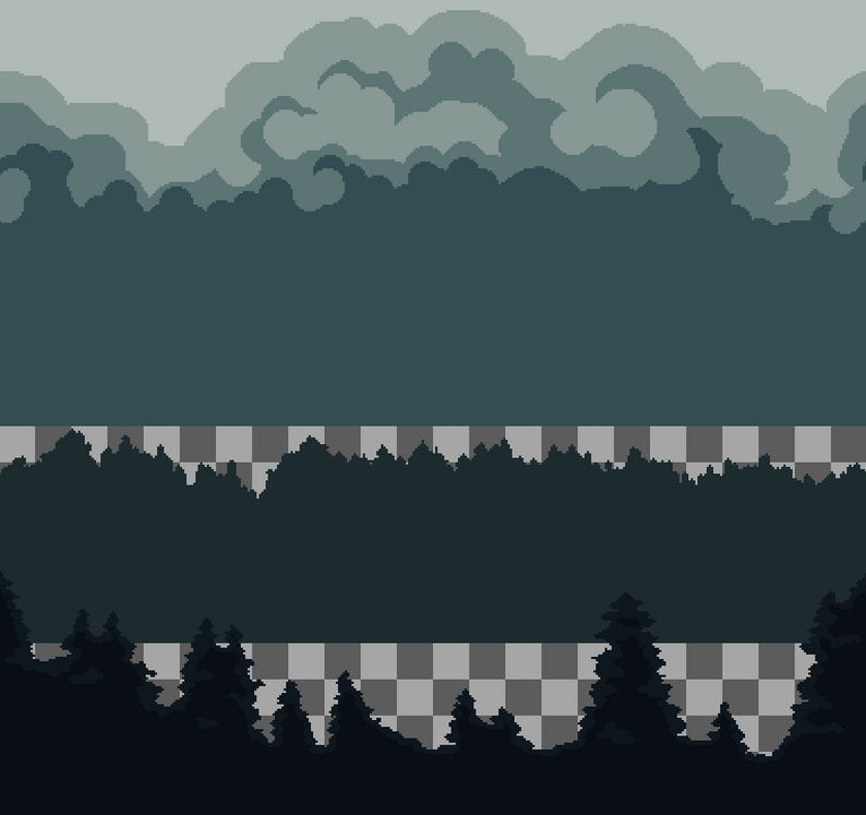 16x16 tilemap and background with parallax effect by zatfix