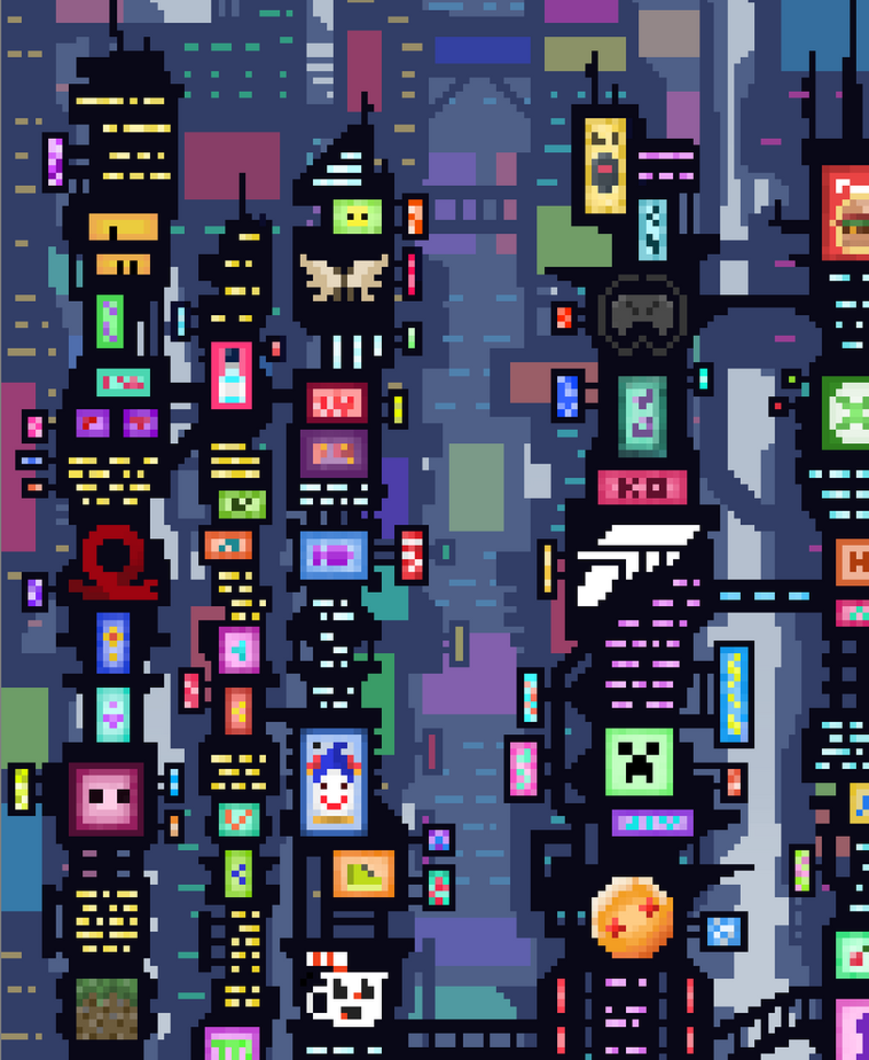 Pixel Art Cyberpunk city by GestionandoPixeles