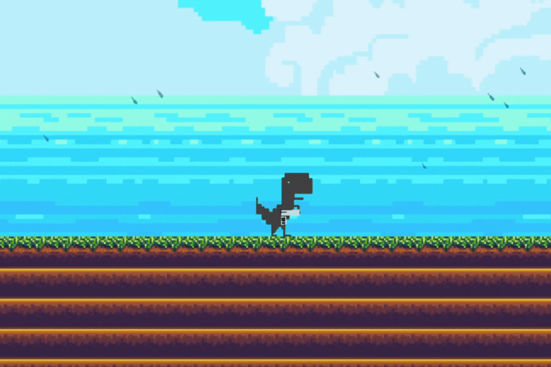 【128x128】Pixel Dino Spritesheet - Idle, Run, and Death Animations by ...