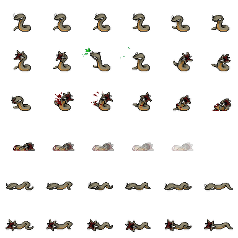 Free Animated Pixel Art Cave Monsters by AU_pixel