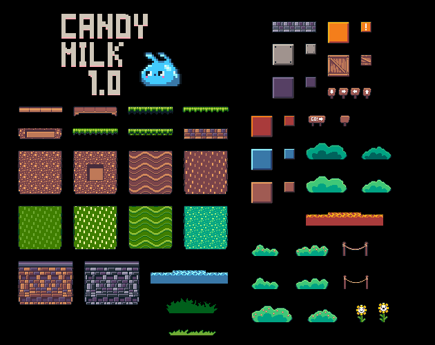 Candy Milk - 16x16 free tileset by Teriyaki_Beach