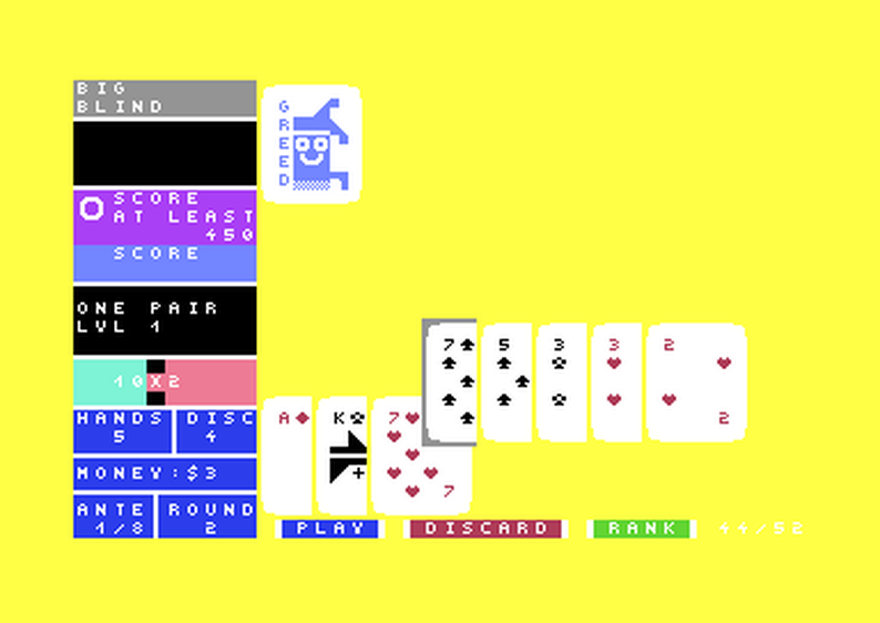 Balatro for the Commodore 64 / C64 (work in progress) by Ko-Ko (Kornel ...