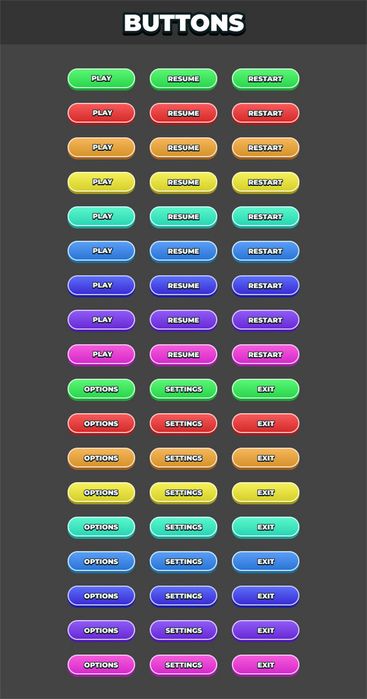 Simple Game UI Pack #3 by Kraupin - UI Designer