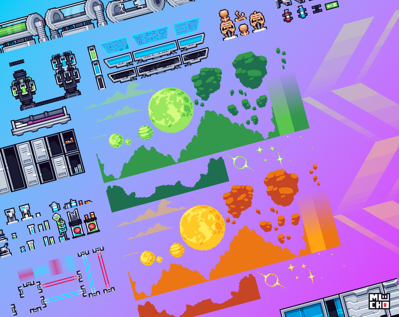Space Facilities Tileset Pack by Mucho Pixels