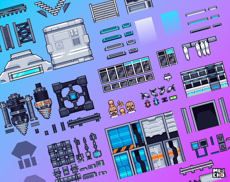 Space Facilities Tileset Pack by Mucho Pixels