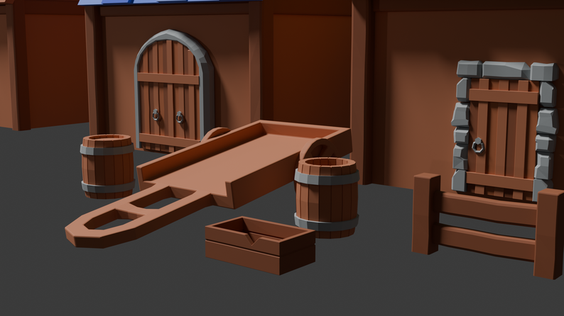 Free Low Poly Modular House Pack by Leon Twemlow