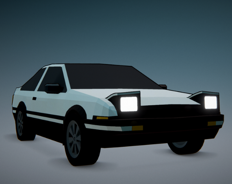 Anime-Style Tofu Car (With Outline) by Kokori